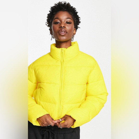 ASOS | Jackets & Coats | Nwt Asos Yellow Cropped Puffer Jacket | Poshmark